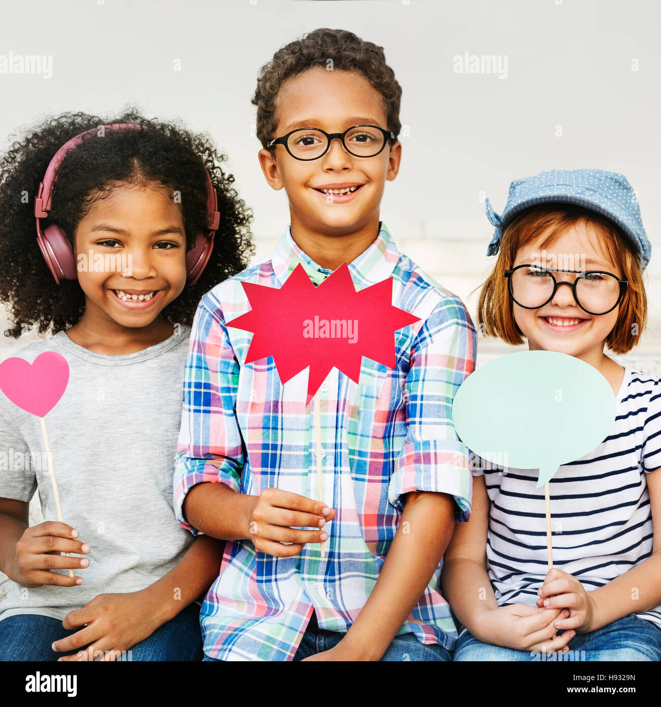 Kids Fun Children Playful Happiness Retro Togetherness Concept Stock ...