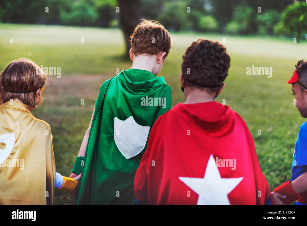 Superhero Kids Aspiration Imagination Playful Fun Concept Stock Photo ...