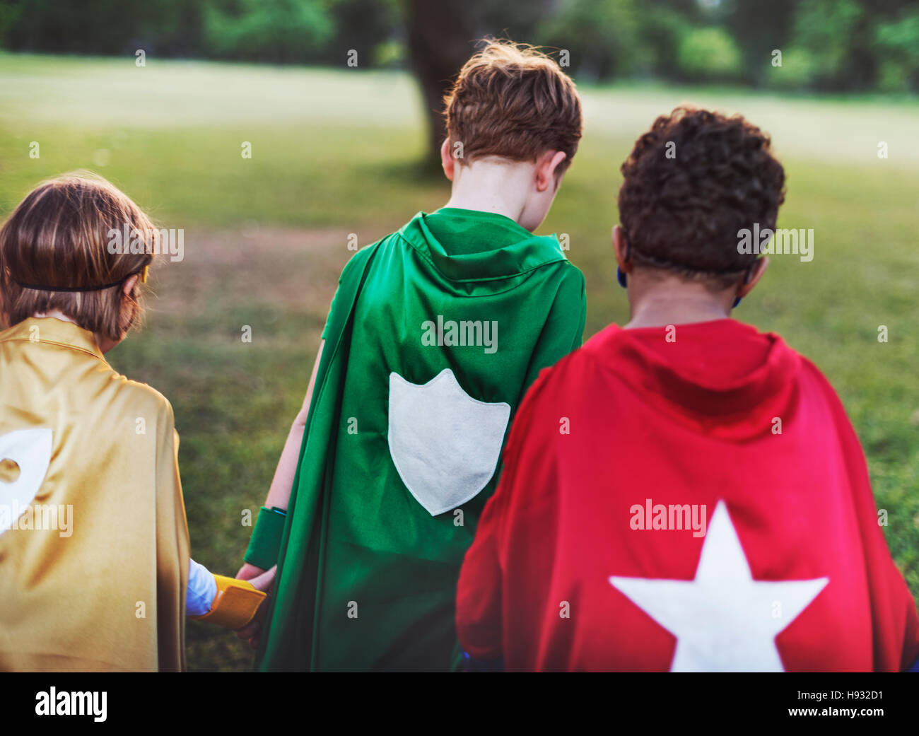 Superhero Kids Aspiration Imagination Playful Fun Concept Stock Photo ...