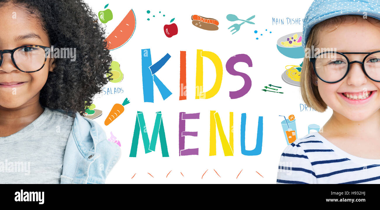 Kids Menu Cuisine Dishes Meal Concept Stock Photo - Alamy