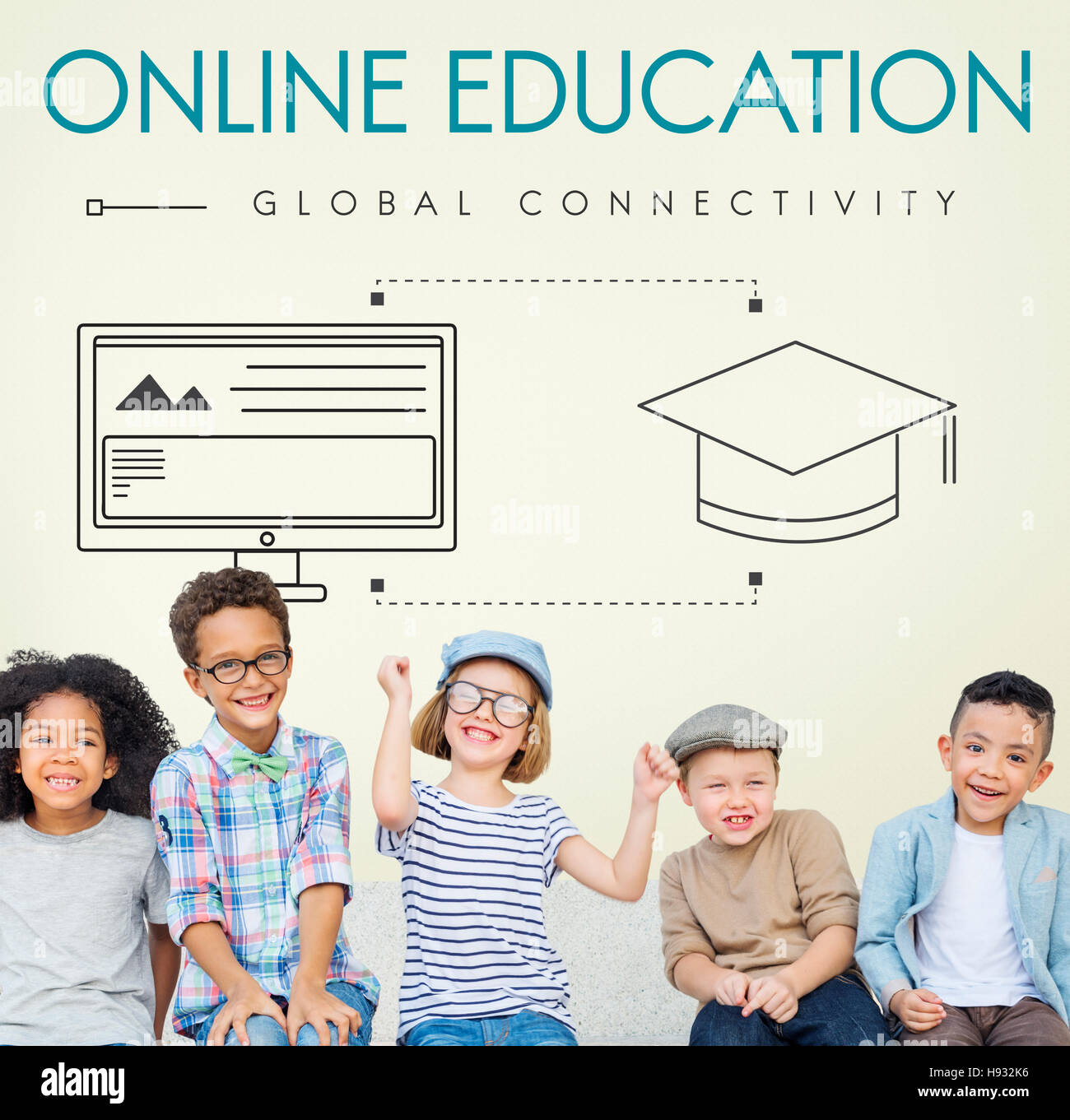 Online Education Global Connectivity Graphic Concept Stock Photo - Alamy