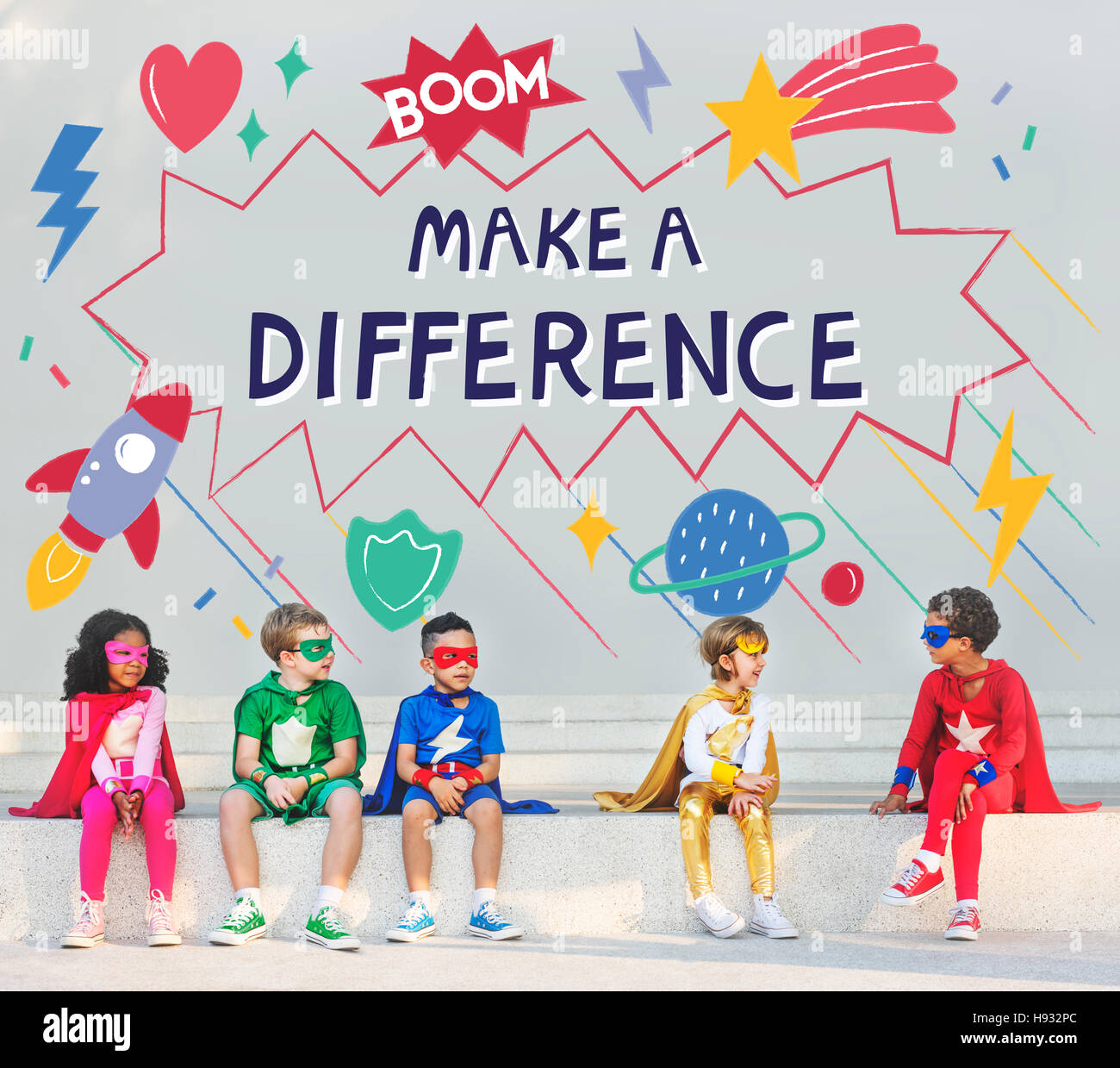 Superhero Kids Imagination Power Helper Concept Stock Photo - Alamy