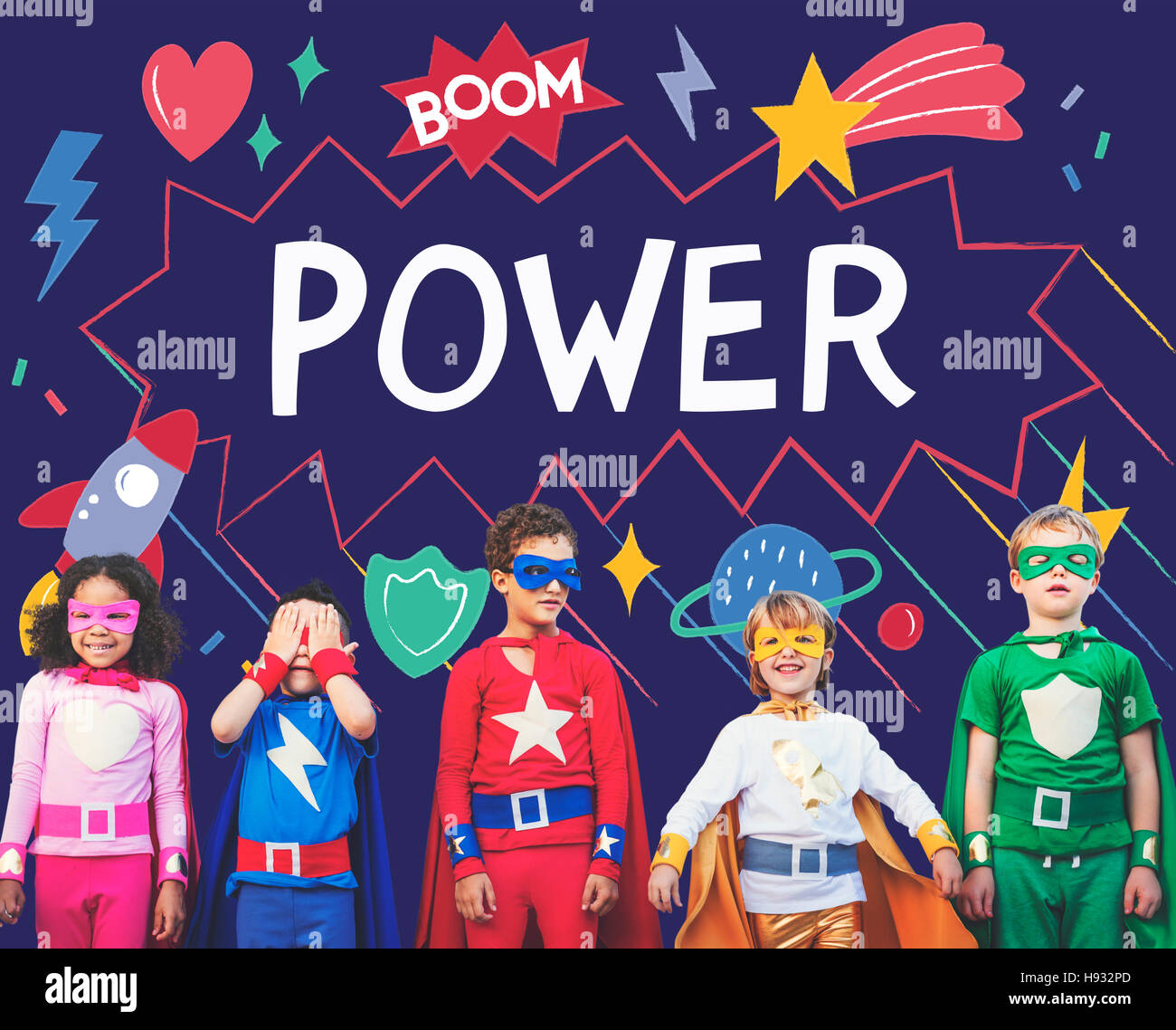 Superhero Kids Imagination Power Helper Concept Stock Photo - Alamy