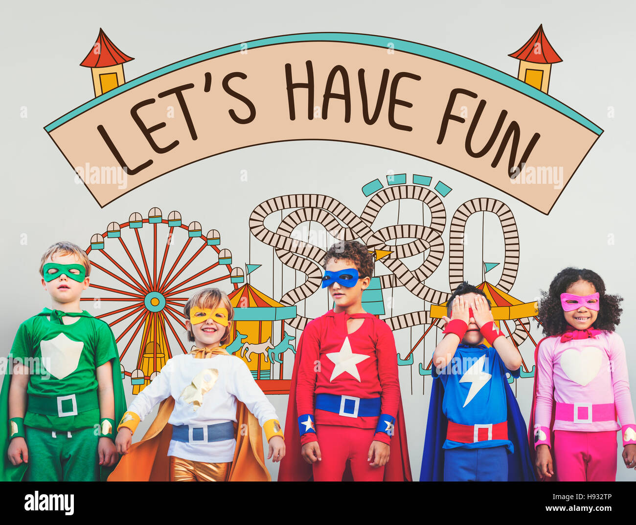 Let's Have Fun Children Kids Graphic Concept Stock Photo - Alamy