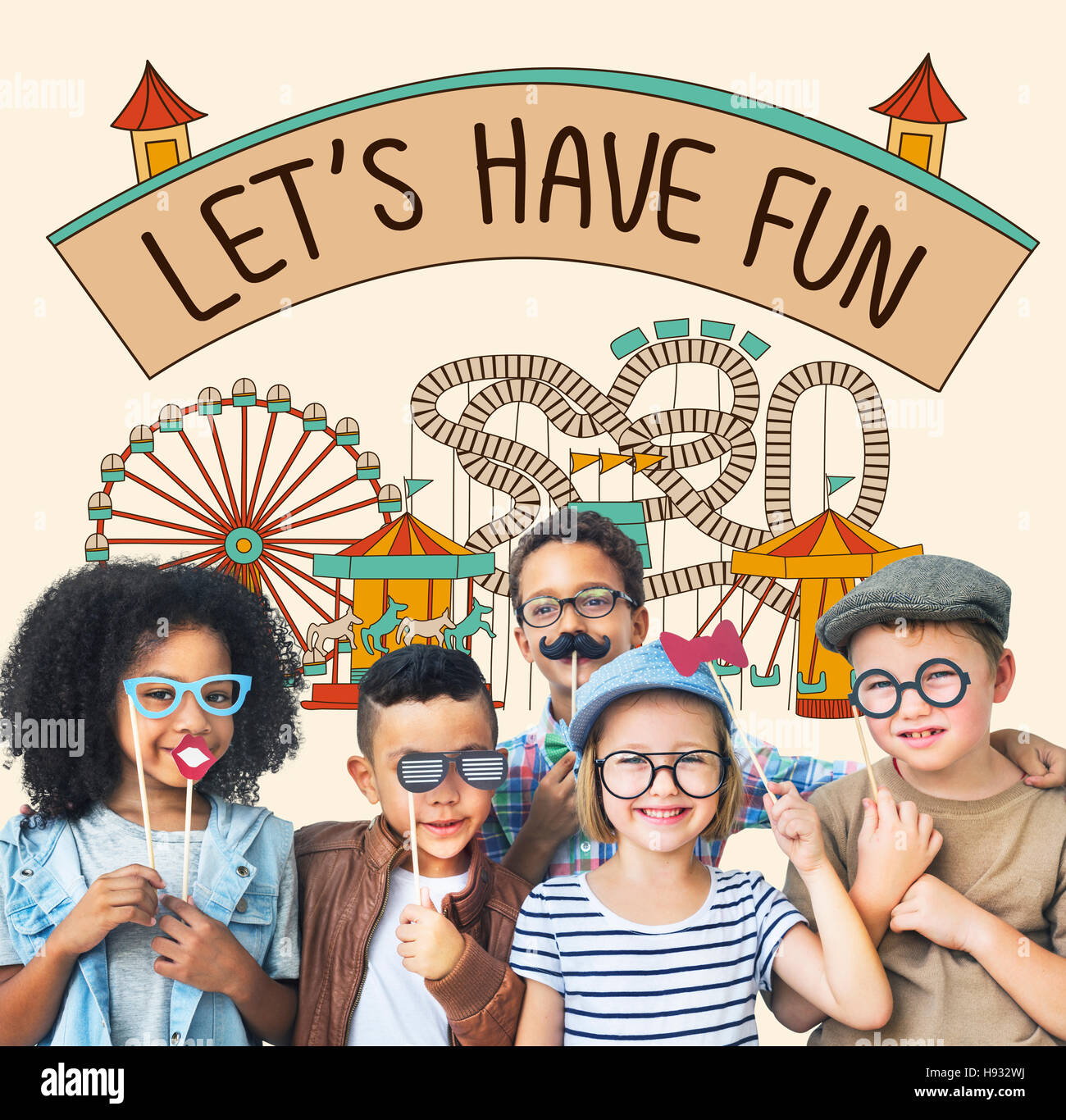 Let's Have Fun Children Kids Graphic Concept Stock Photo - Alamy