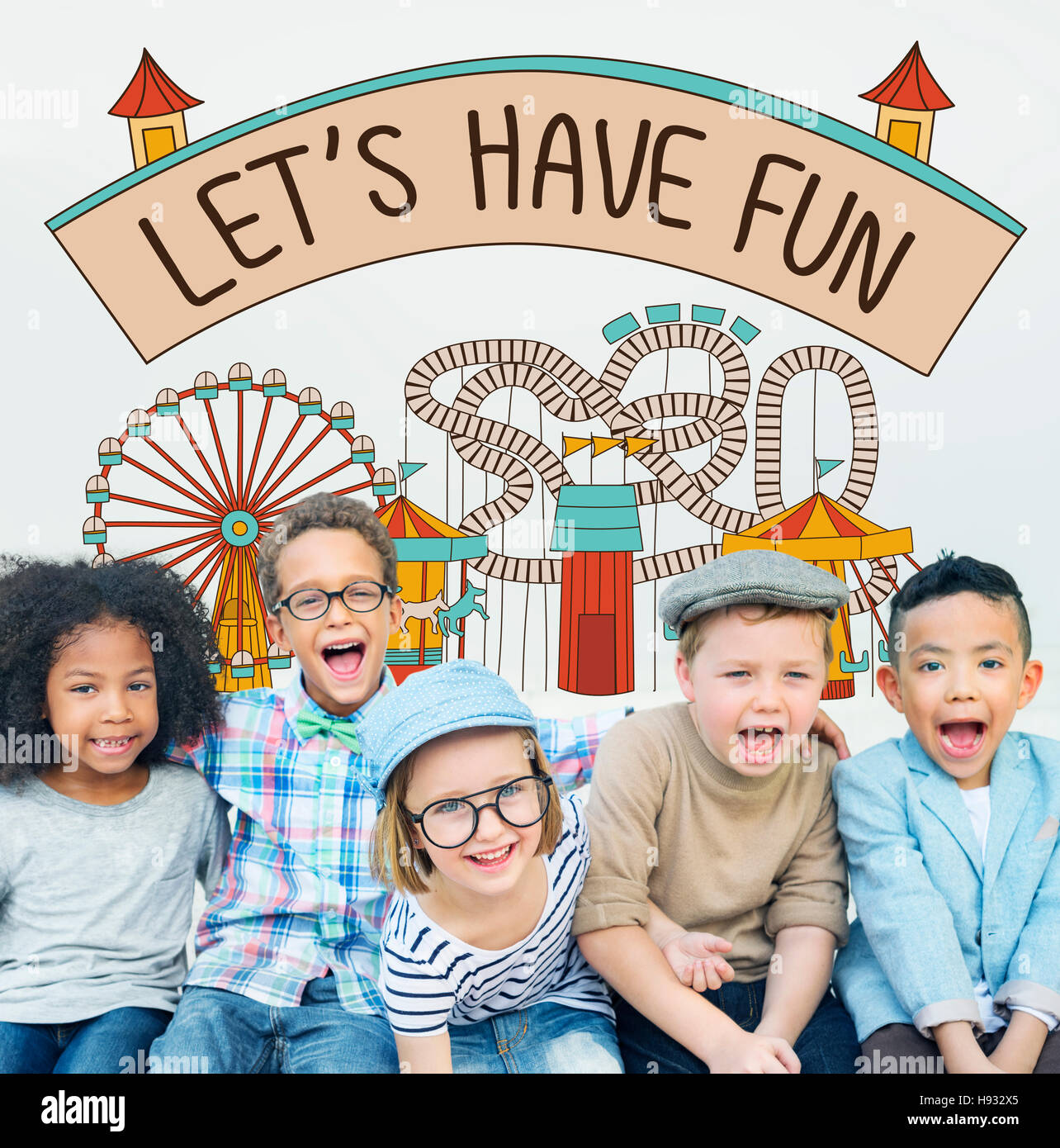 Let's Have Fun Children Kids Graphic Concept Stock Photo - Alamy