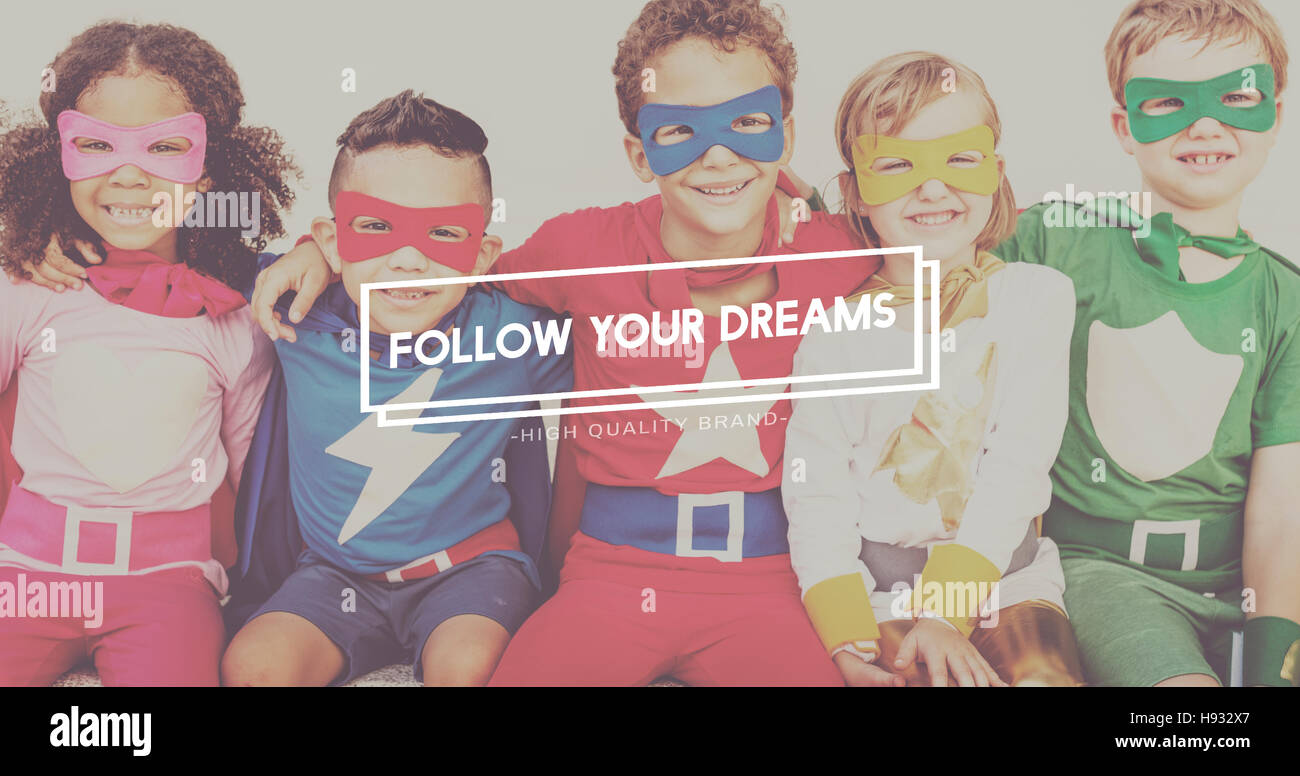 Imagine Innocence Kids Childhood Empowerment Concept Stock Photo - Alamy