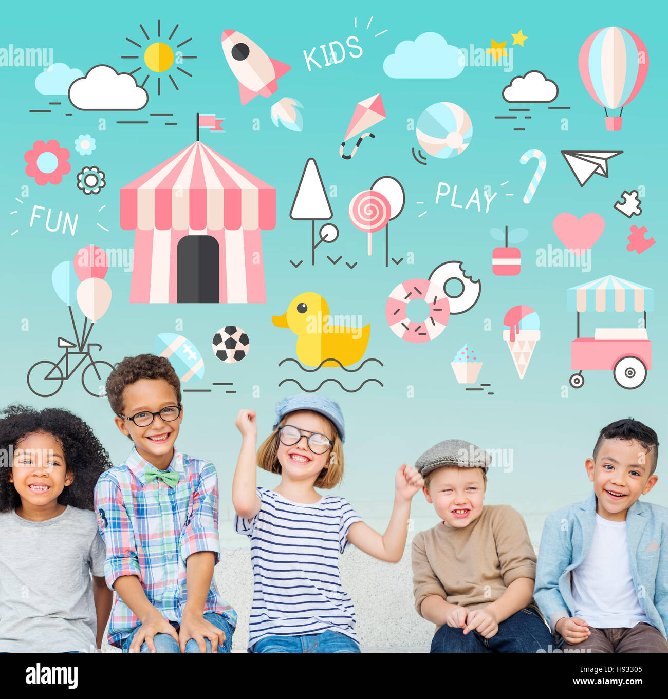 Kids Innocent Children Fun Young Concept Stock Photo - Alamy