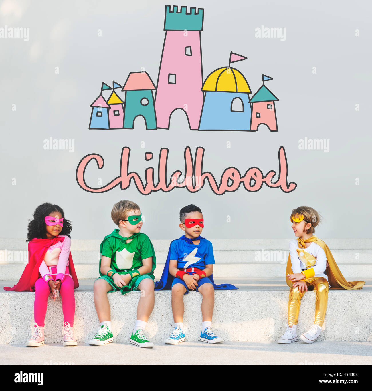 Childhood Children Palace Castle Graphic Concept Stock Photo - Alamy