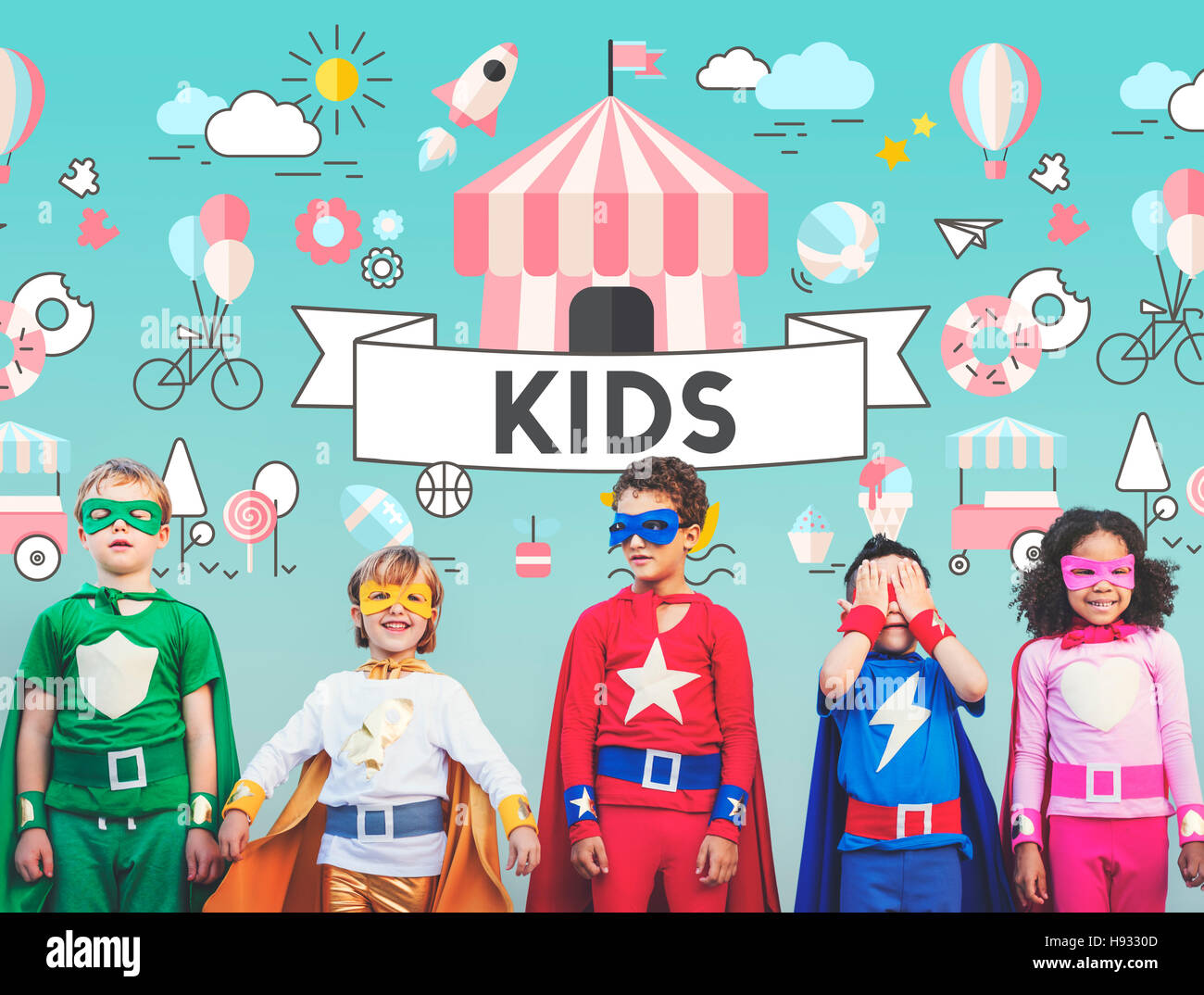 Kids Young Children People Graphic Concept Stock Photo - Alamy