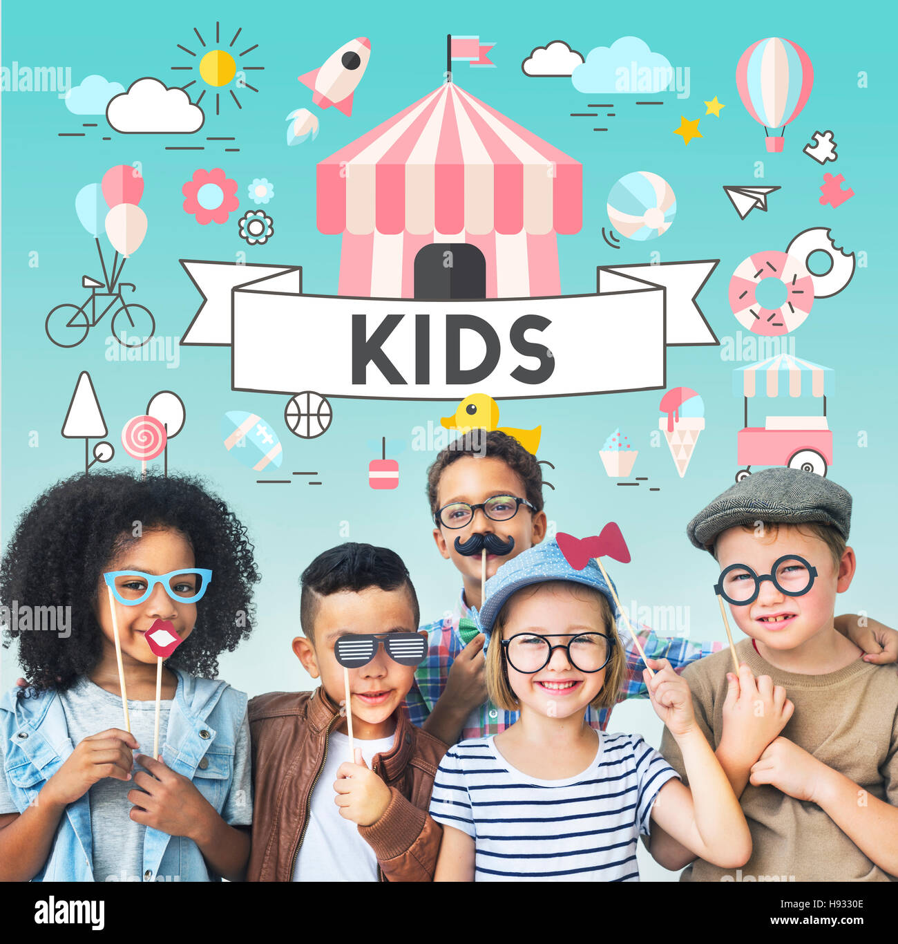 Kids Young Children People Graphic Concept Stock Photo - Alamy