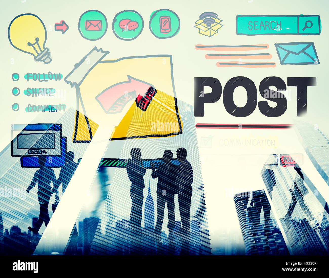 Post Blog Social Media Share Online Communication Concept Stock Photo ...