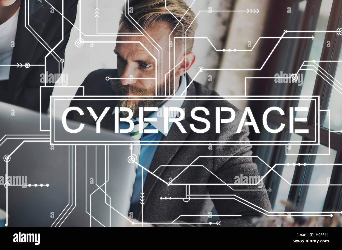 Cyberspace Internet Online Connection Globalization Concept Stock Photo ...