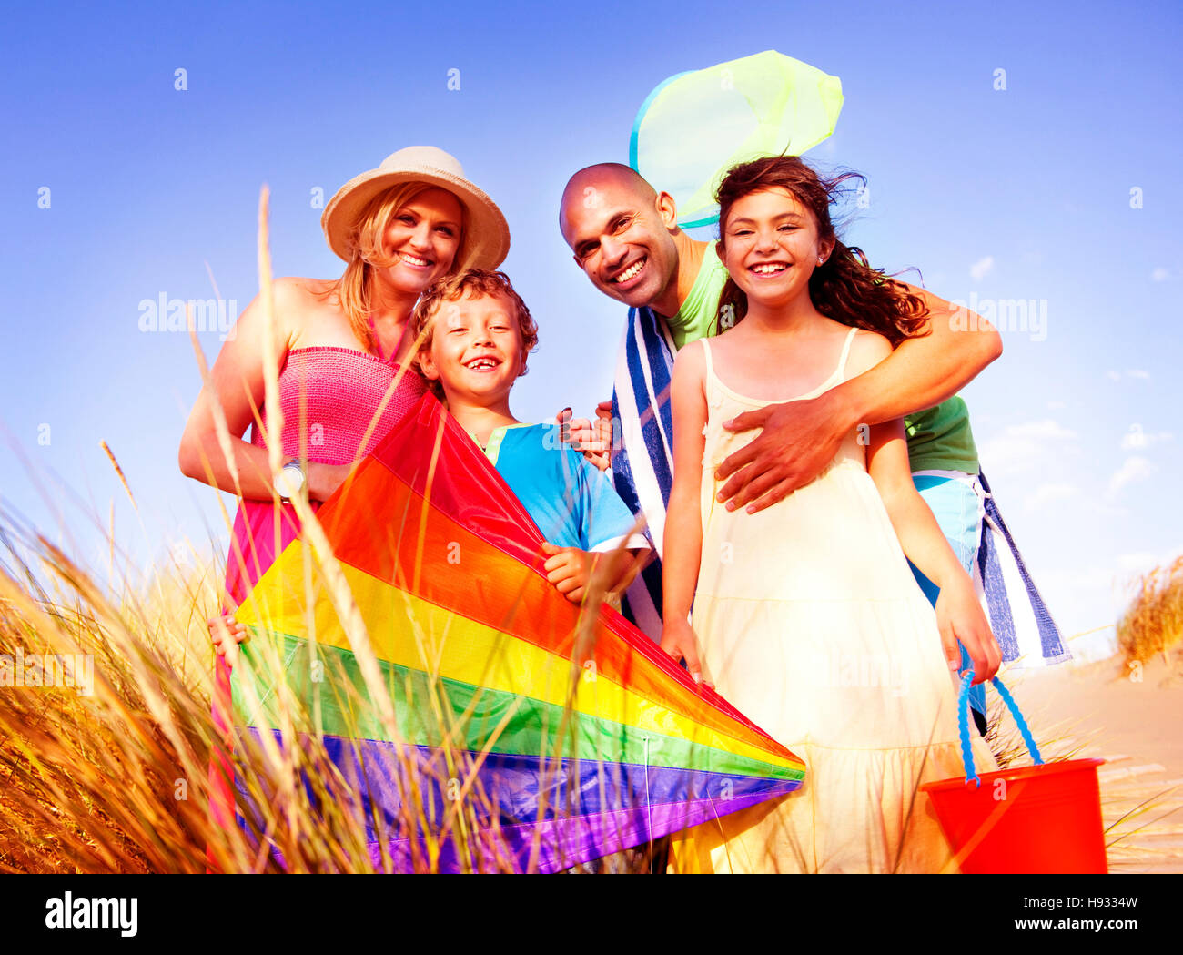 Cheerful Family Bonding Outdoors Concept Stock Photo - Alamy