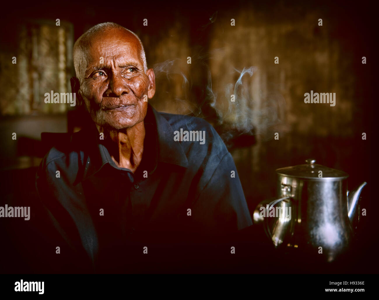 Ola Tea House Man Solitude Wisdom Cambodian Concept Stock Photo - Alamy