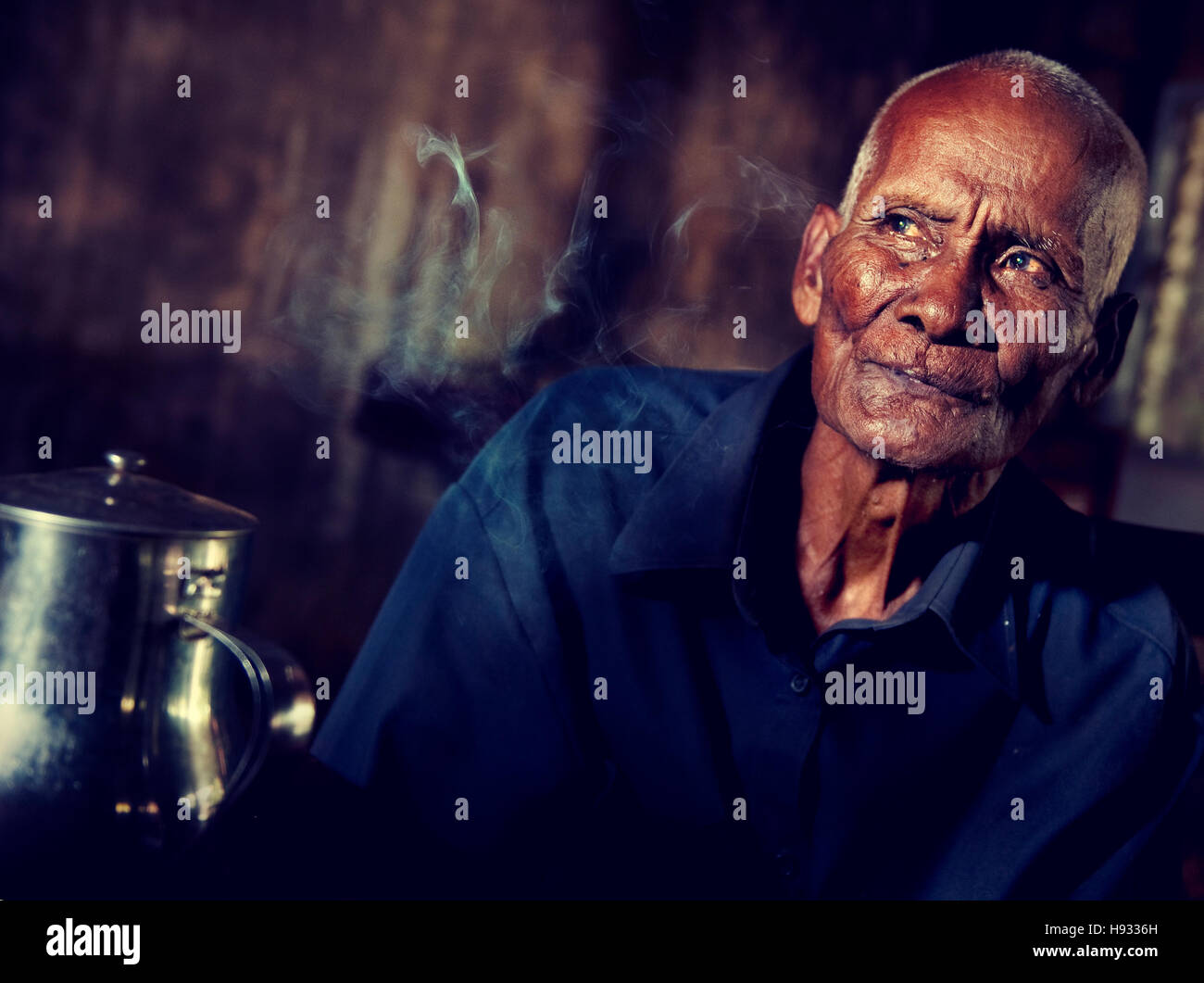 Ola Tea House Man Solitude Wisdom Cambodian Concept Stock Photo - Alamy