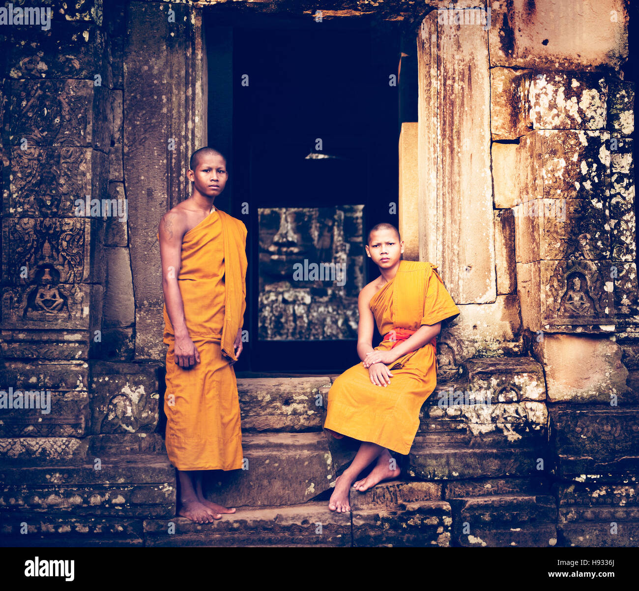 Serene Monk Angkor Wat Siam Reap Cambodia Concept Stock Photo - Alamy
