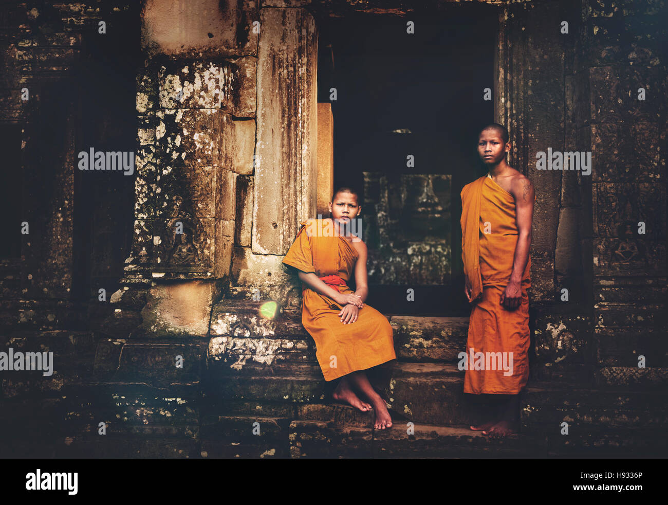 Monk Angkor Wat Religious Faith Concept Stock Photo - Alamy