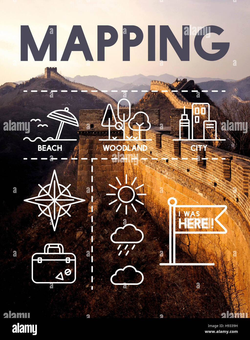 Location Mapping Journey Navigation Concept Stock Photo - Alamy