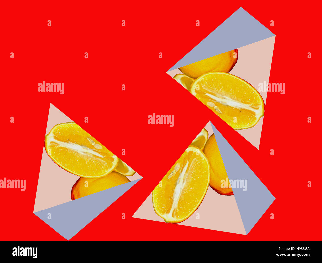 Lemon slice illustration triangle lemonade art Stock Photo - Alamy