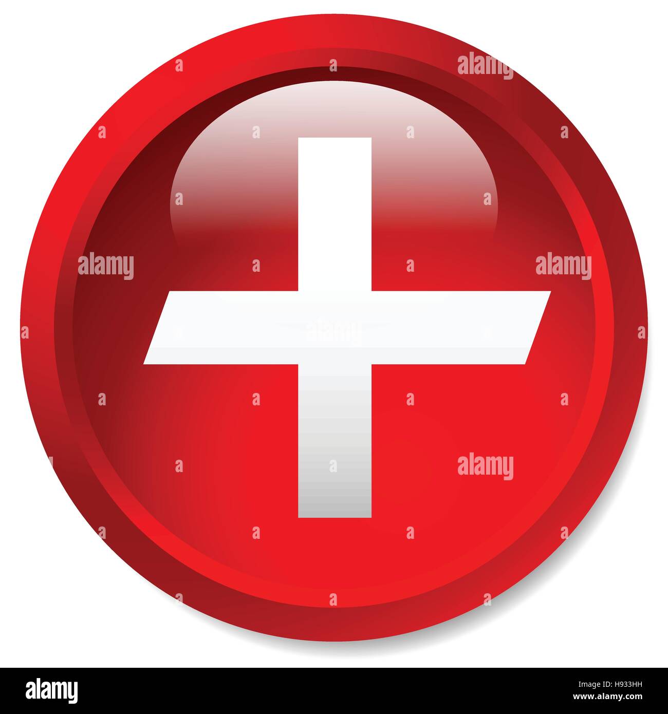 Medical, healthcare, first-aid plus, cross icon. Glossy circle button ...