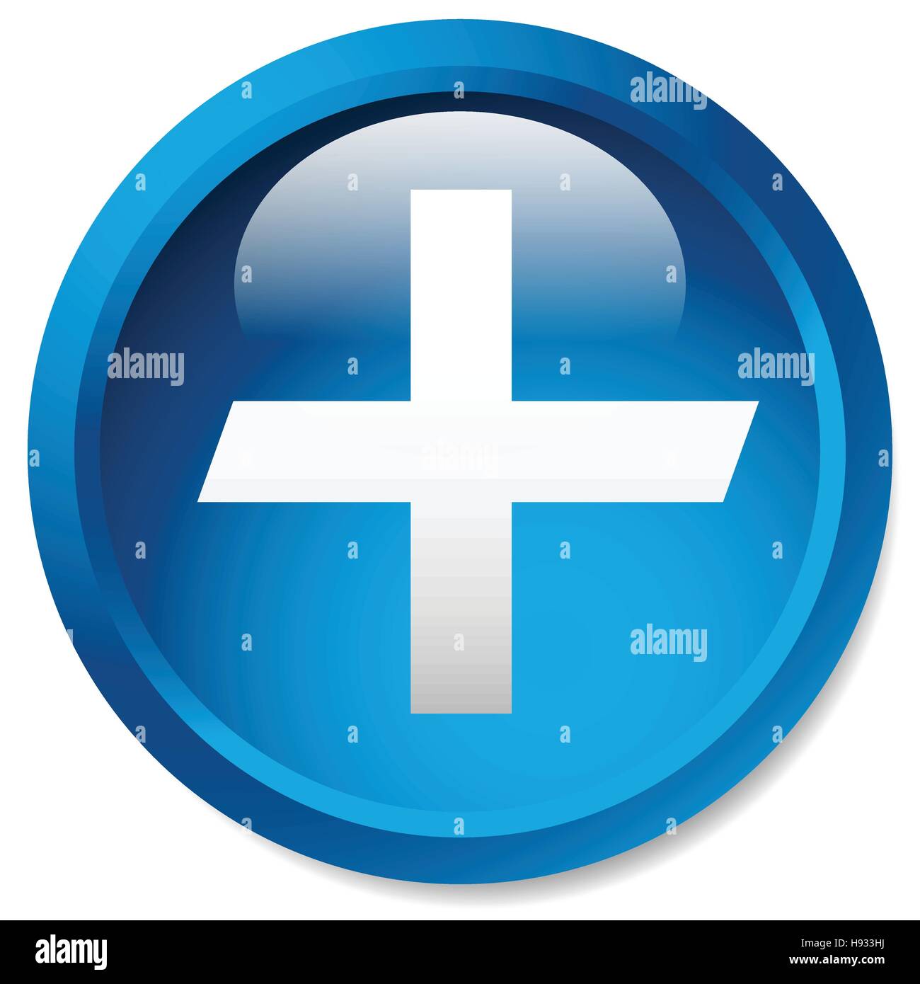 Medical, healthcare, first-aid plus, cross icon. Glossy circle button ...