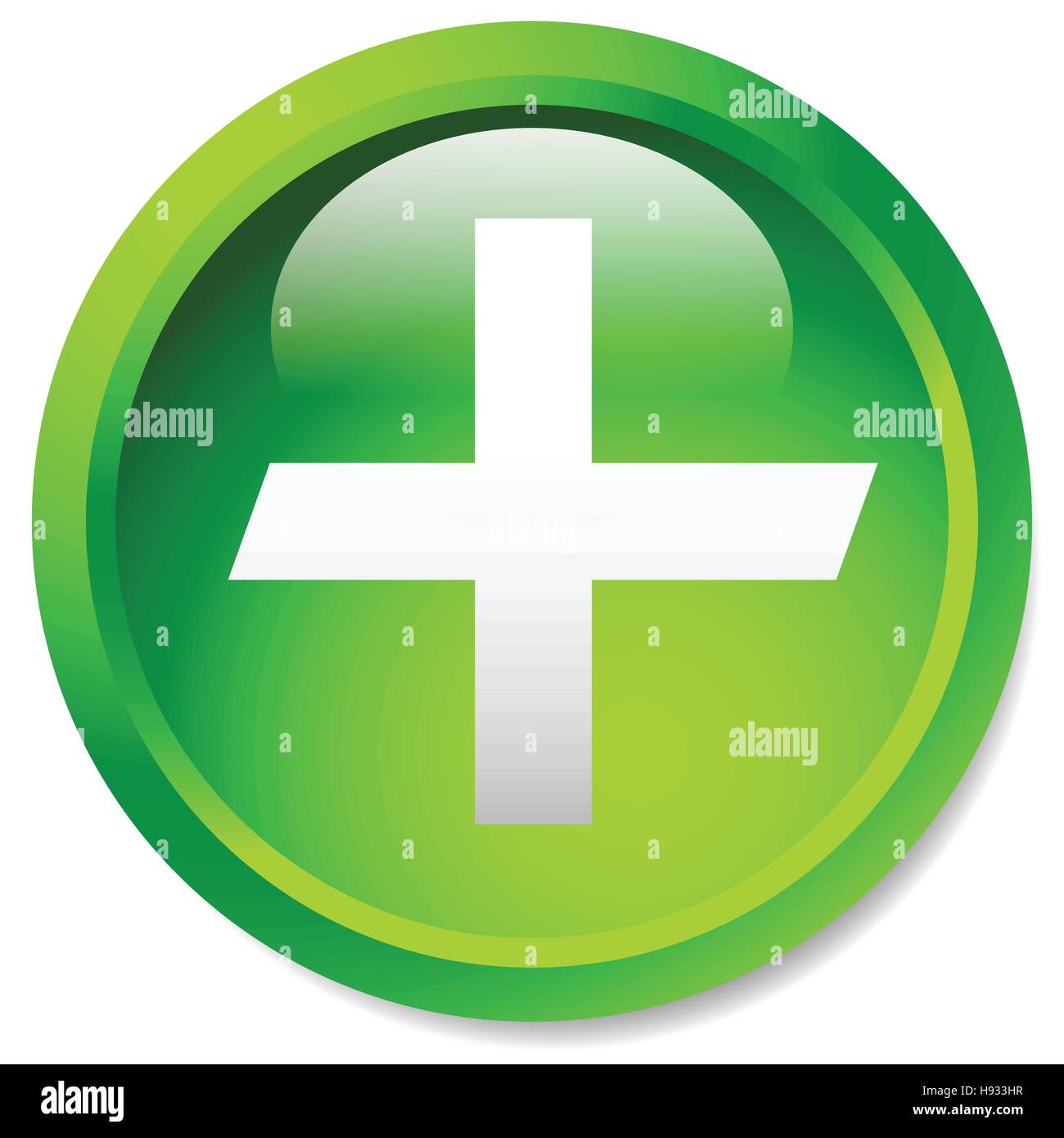 Medical, healthcare, first-aid plus, cross icon. Glossy circle button ...