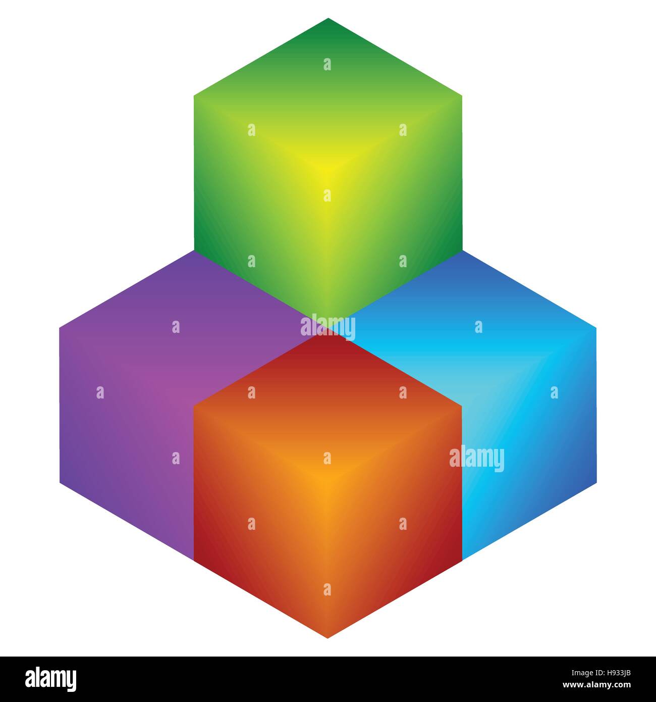 Colorful cube icon. Modern, bright generic icon / logo w stacked cubes ...