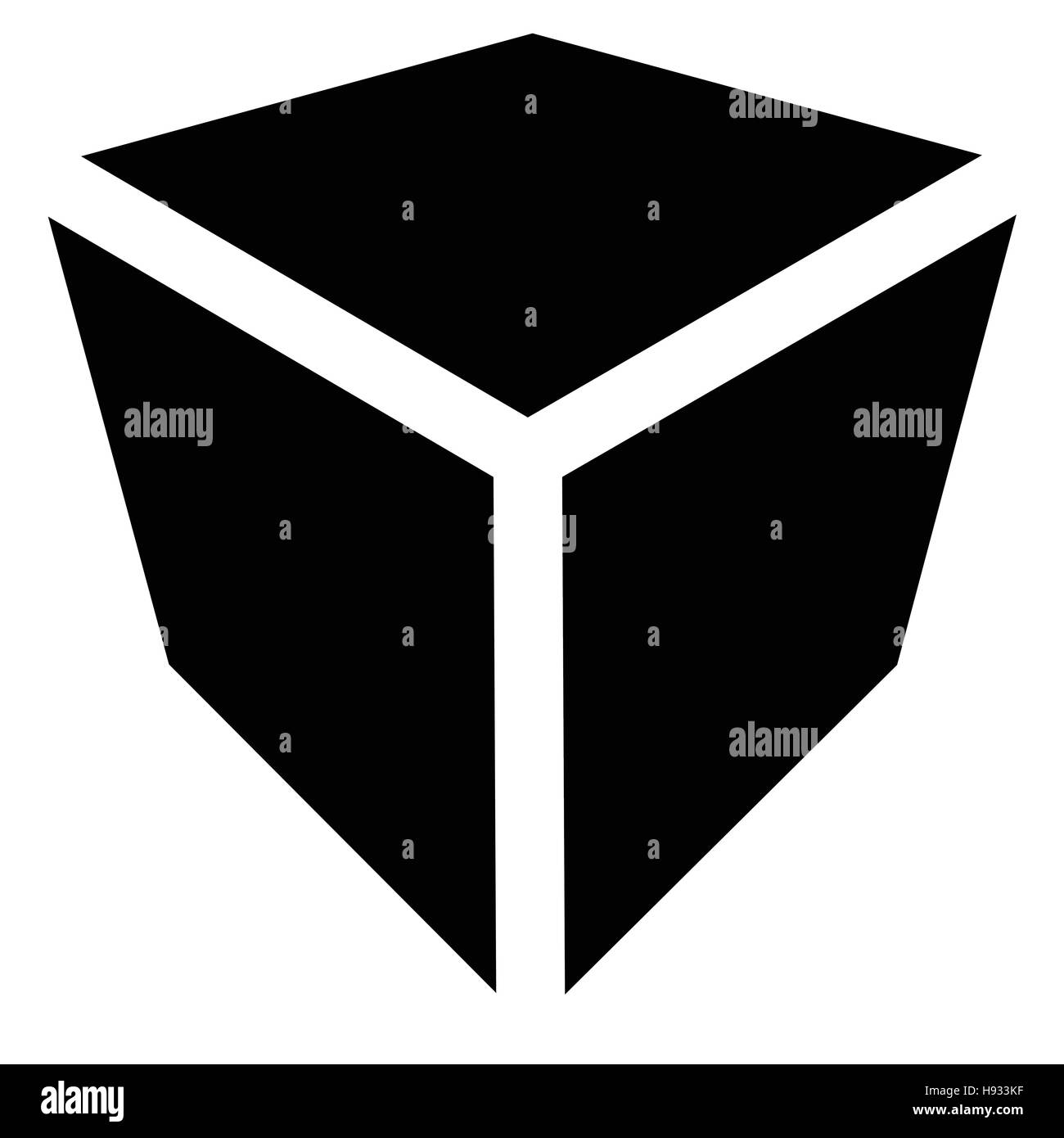 Crate / box or cube icon, symbol. Geometry, shipping, delivery ...