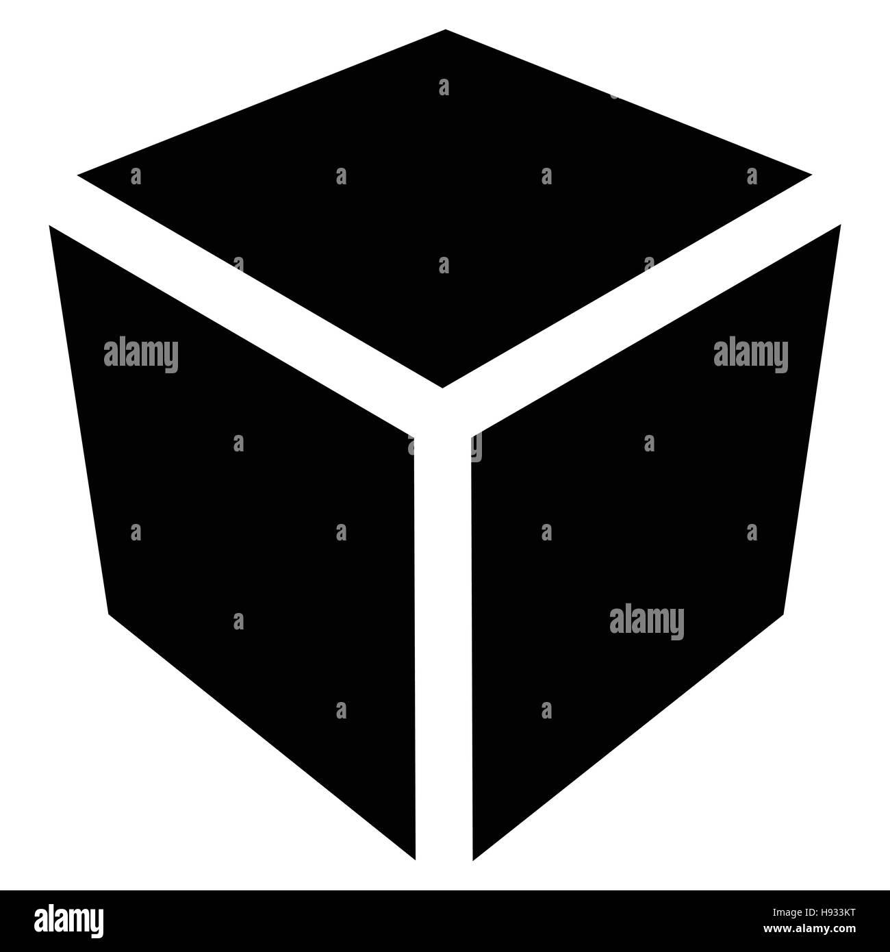 Crate / box or cube icon, symbol. Geometry, shipping, delivery ...