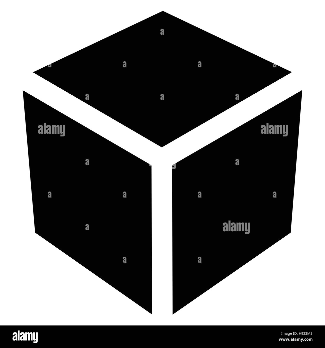 Crate / box or cube icon, symbol. Geometry, shipping, delivery ...