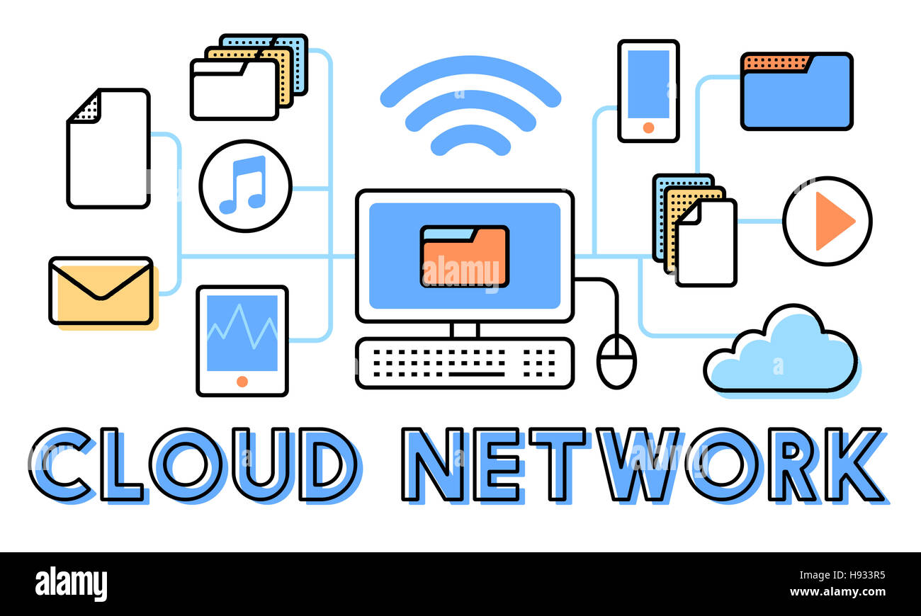 Cloud Network Connection Data Information Storage Concept Stock Photo ...