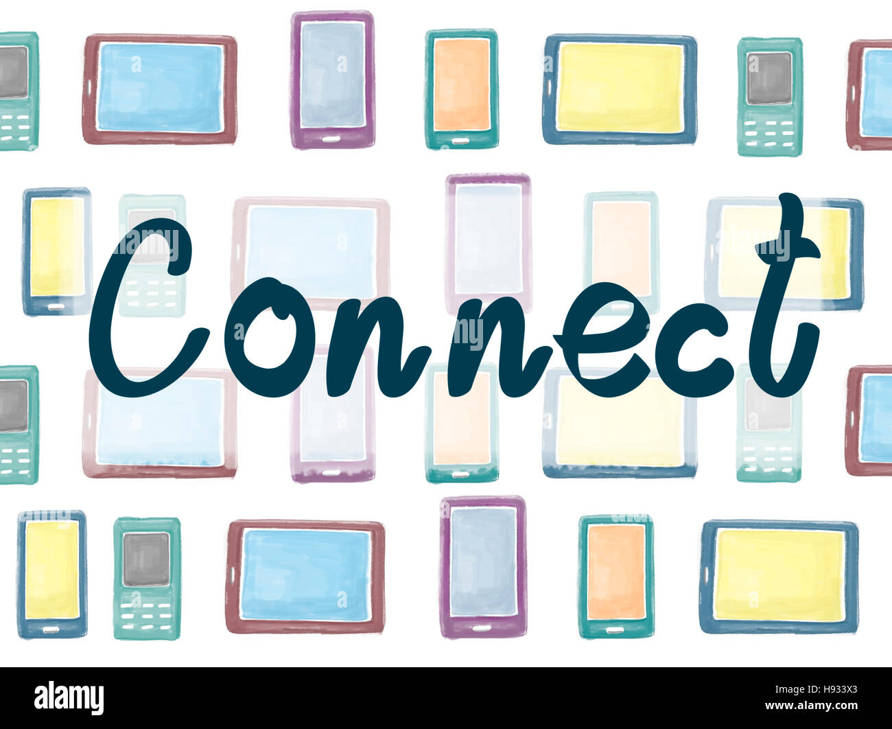 Connect Social Networking Interconnection Communication Concept Stock ...