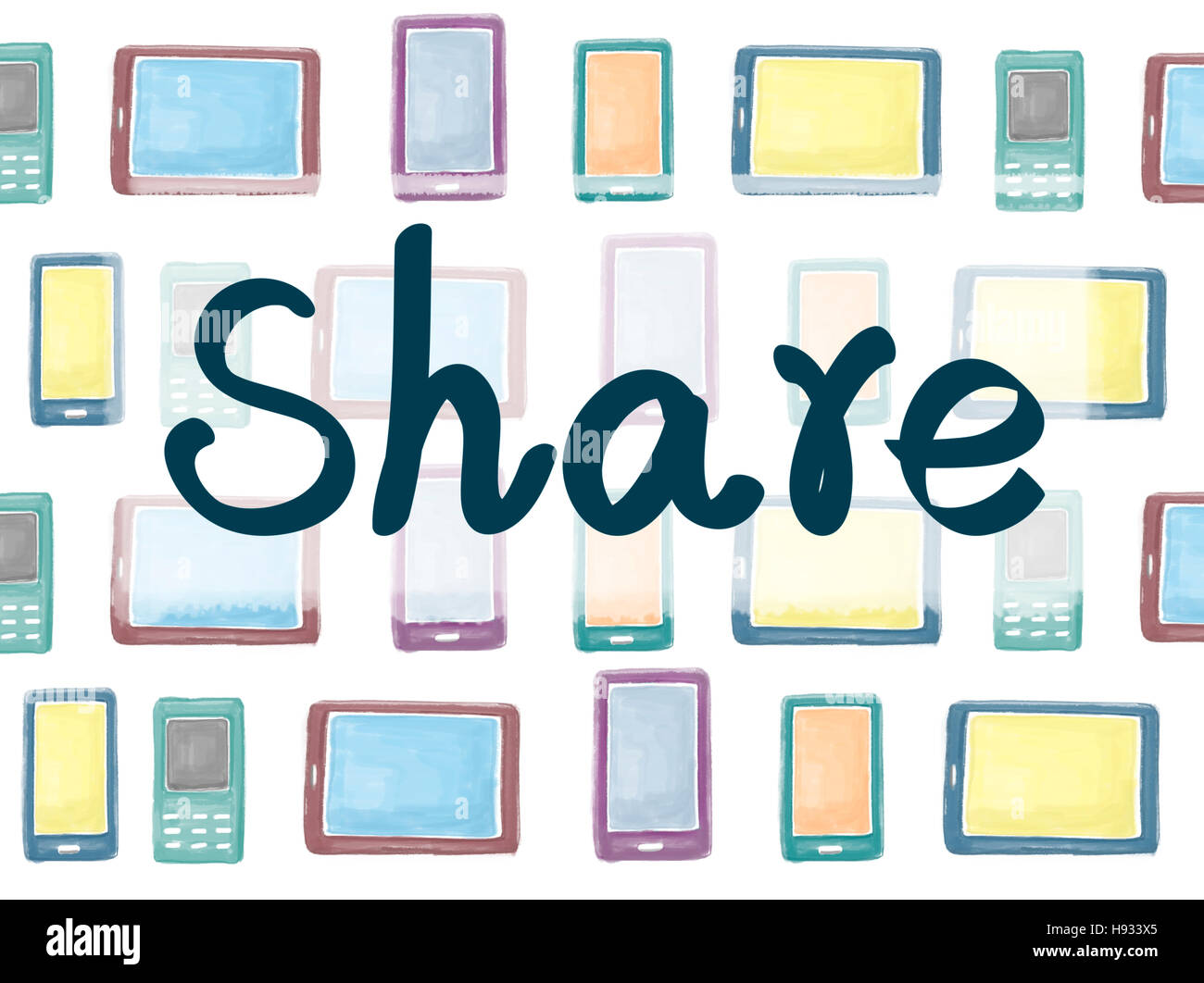 Share Connection Communication Teamwork Social Concept Stock Photo - Alamy