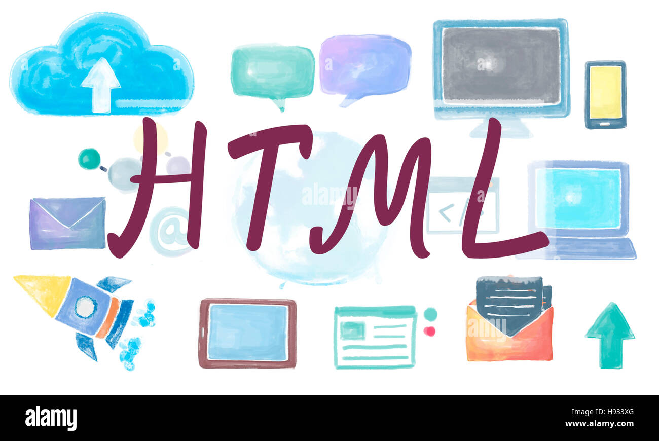 Domain Homepage HTML Links Global Connection Concept Stock Photo - Alamy