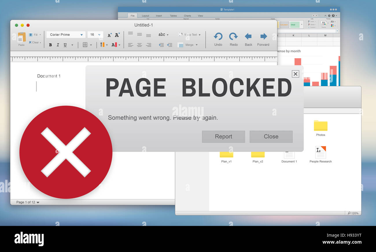 Page Blocked Browsing Connection Data Failure Concept Stock Photo - Alamy