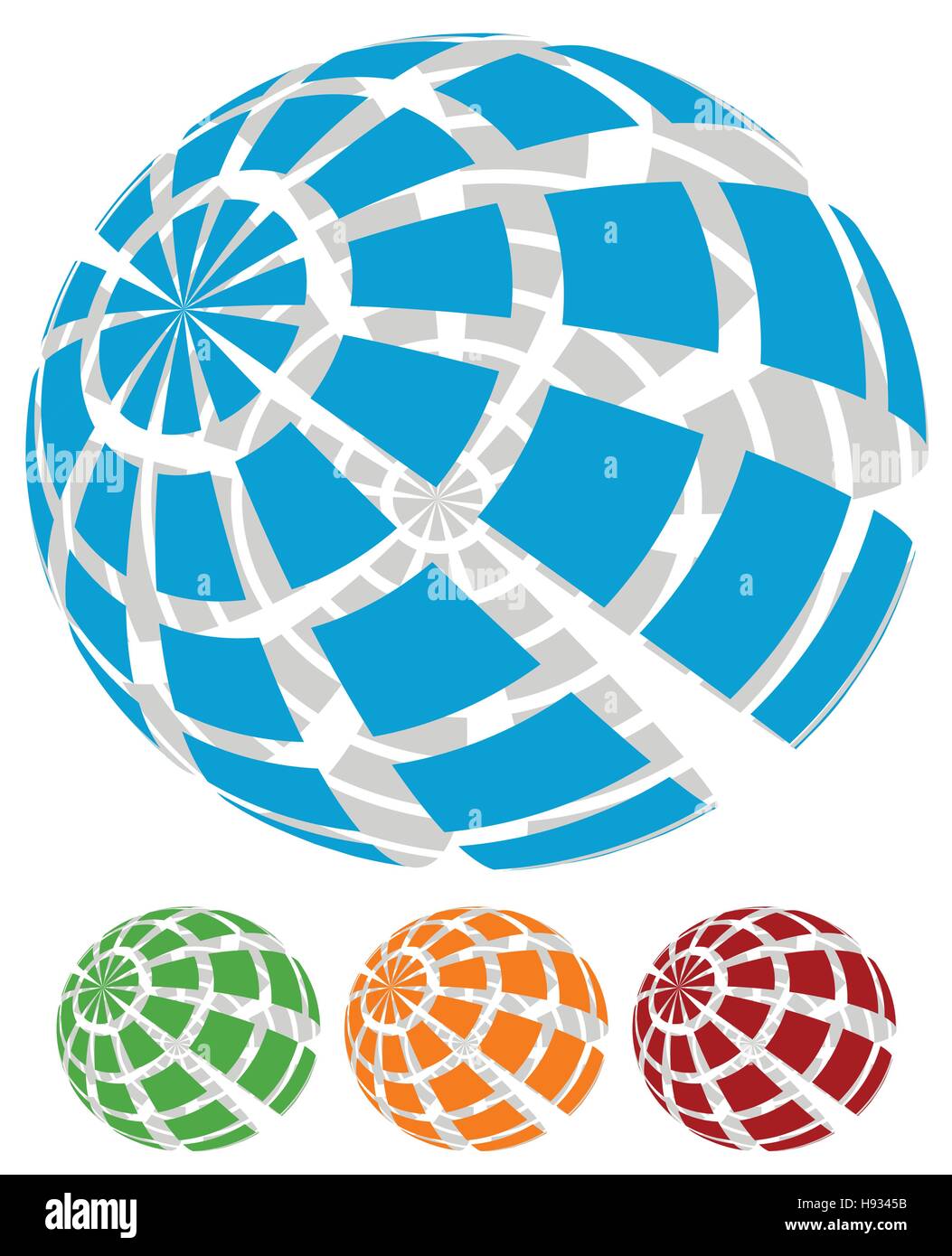 Sphere with grid of squares / Textured 3d sphere icon(s Stock Vector ...