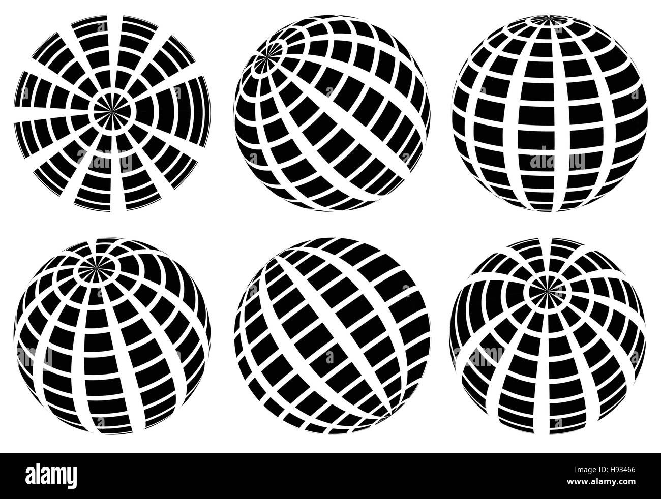 Sphere with grid of squares / Textured 3d sphere icon(s Stock Vector ...