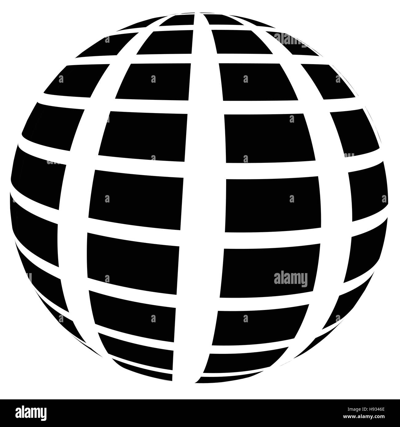 Sphere with grid of squares / Textured 3d sphere icon(s Stock Vector ...