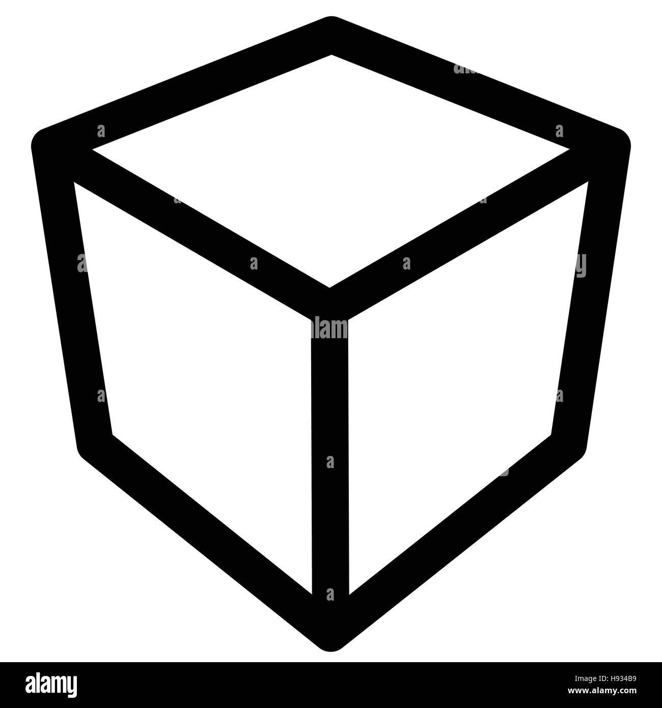 Crate / box or cube icon, symbol. Geometry, shipping, delivery ...