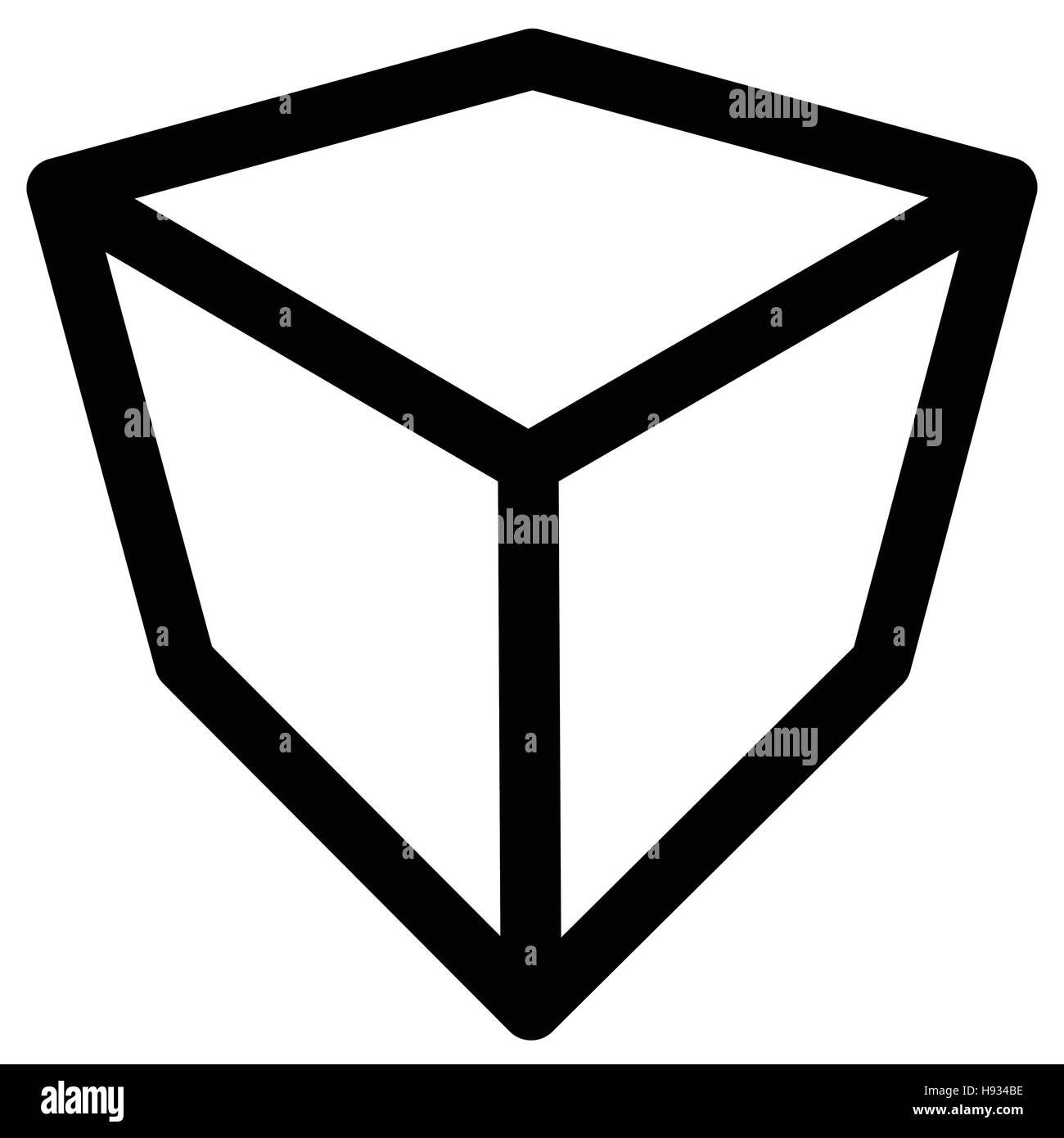 Crate / box or cube icon, symbol. Geometry, shipping, delivery ...