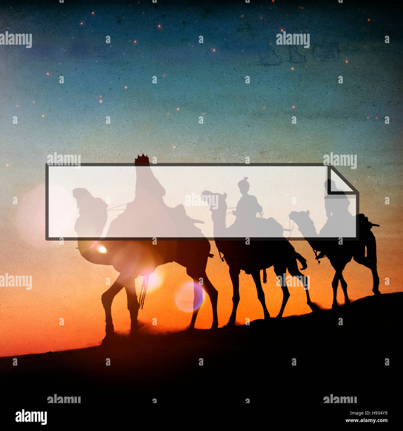 Three Kings Desert Star of Bethlehem Nativity Concept Stock Photo - Alamy