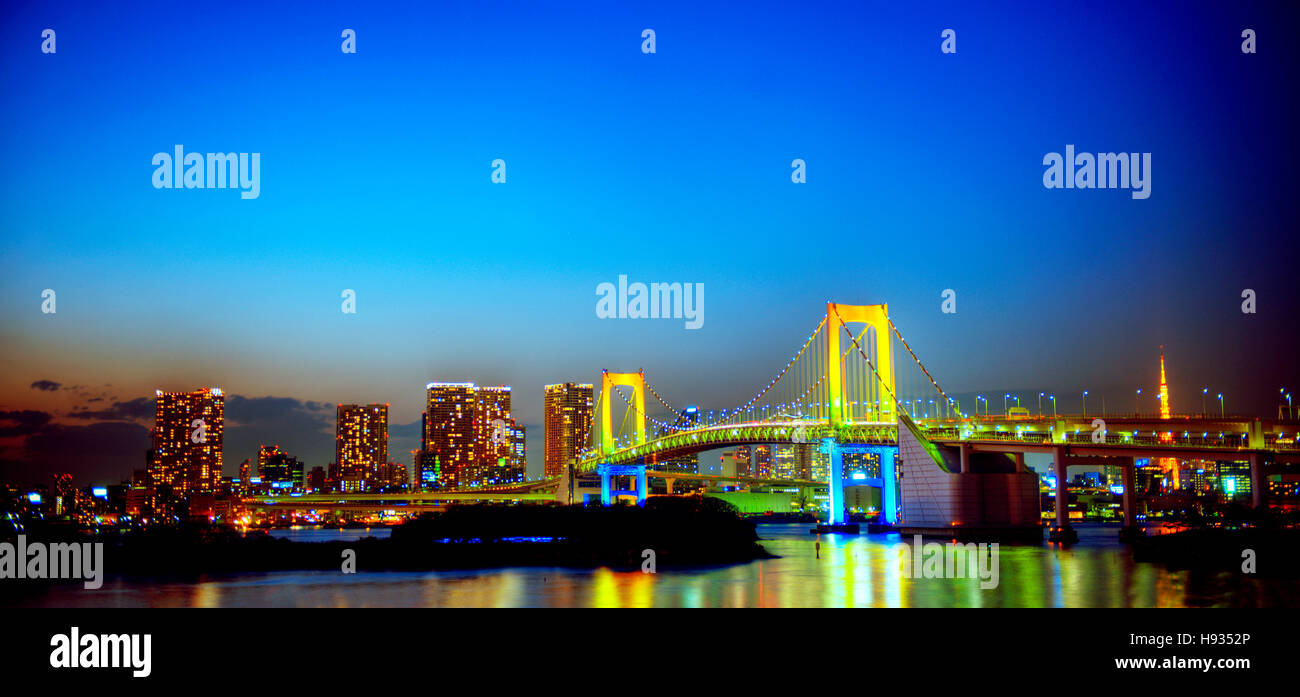 Panaroma of illuminated Tokyo Night lights Concept Stock Photo - Alamy