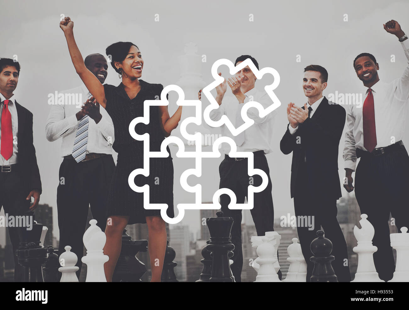 Jigsaw Puzzle Partnership Teamwork Team Concept Stock Photo - Alamy