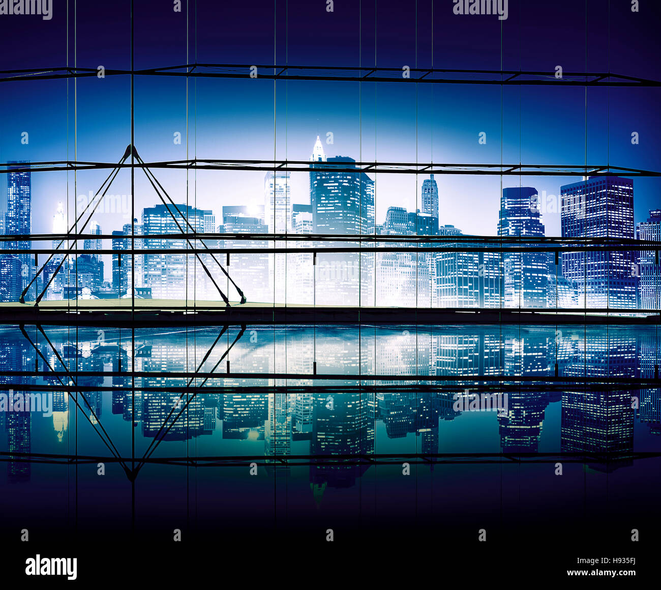 Night Time Cityscape Clear Sky Building City Structure Concept Stock ...