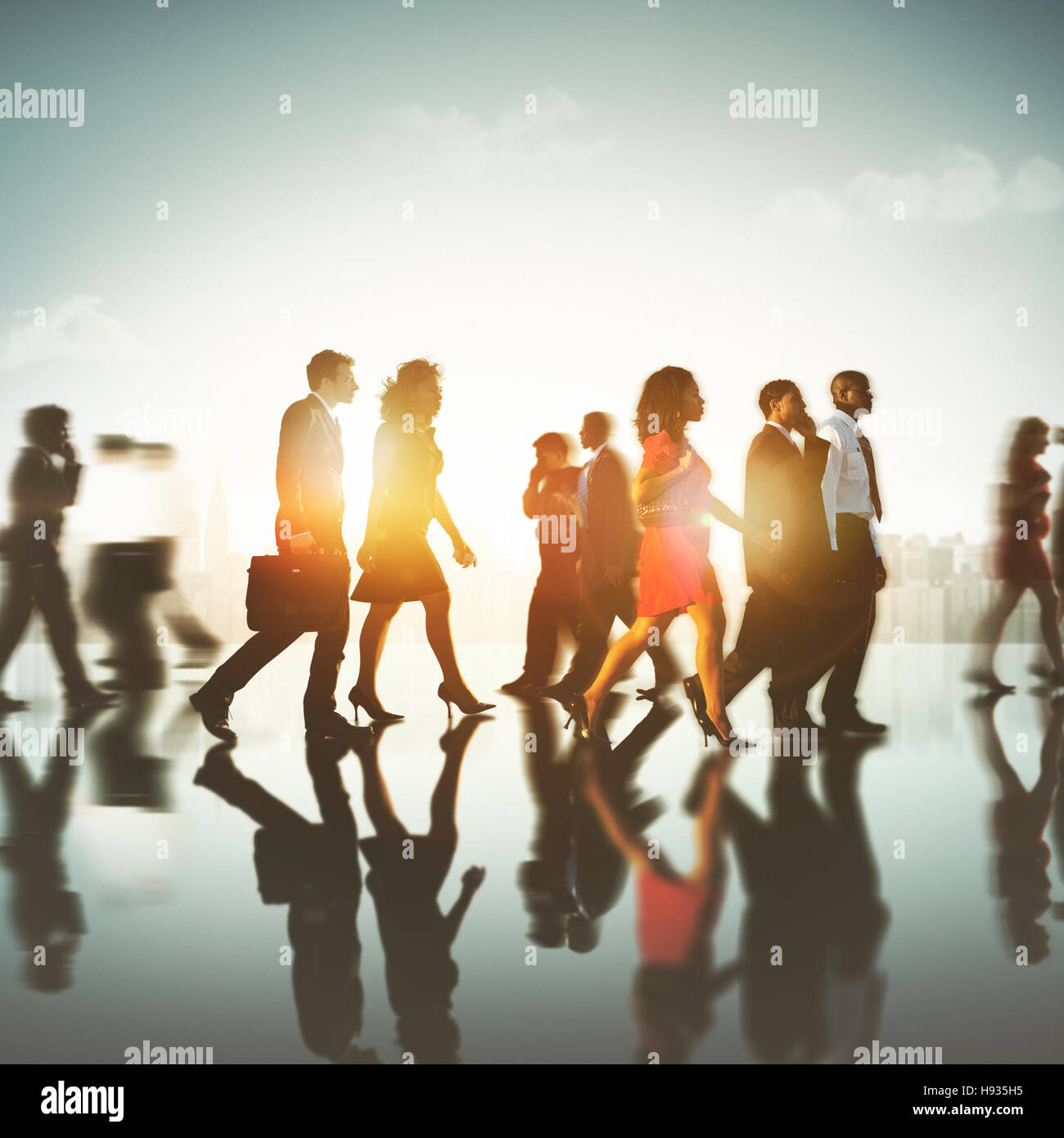 Business People Commuter Walking Cityscape Concept Stock Photo - Alamy