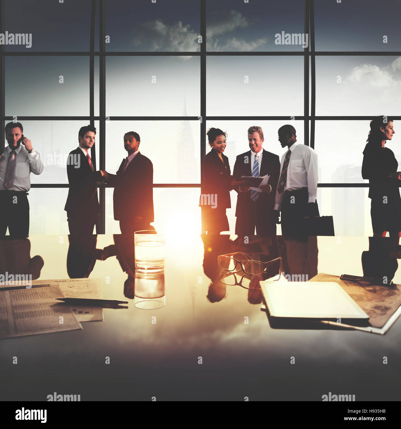 Business People Meeting Discussion Handshake Greeting Concept Stock ...