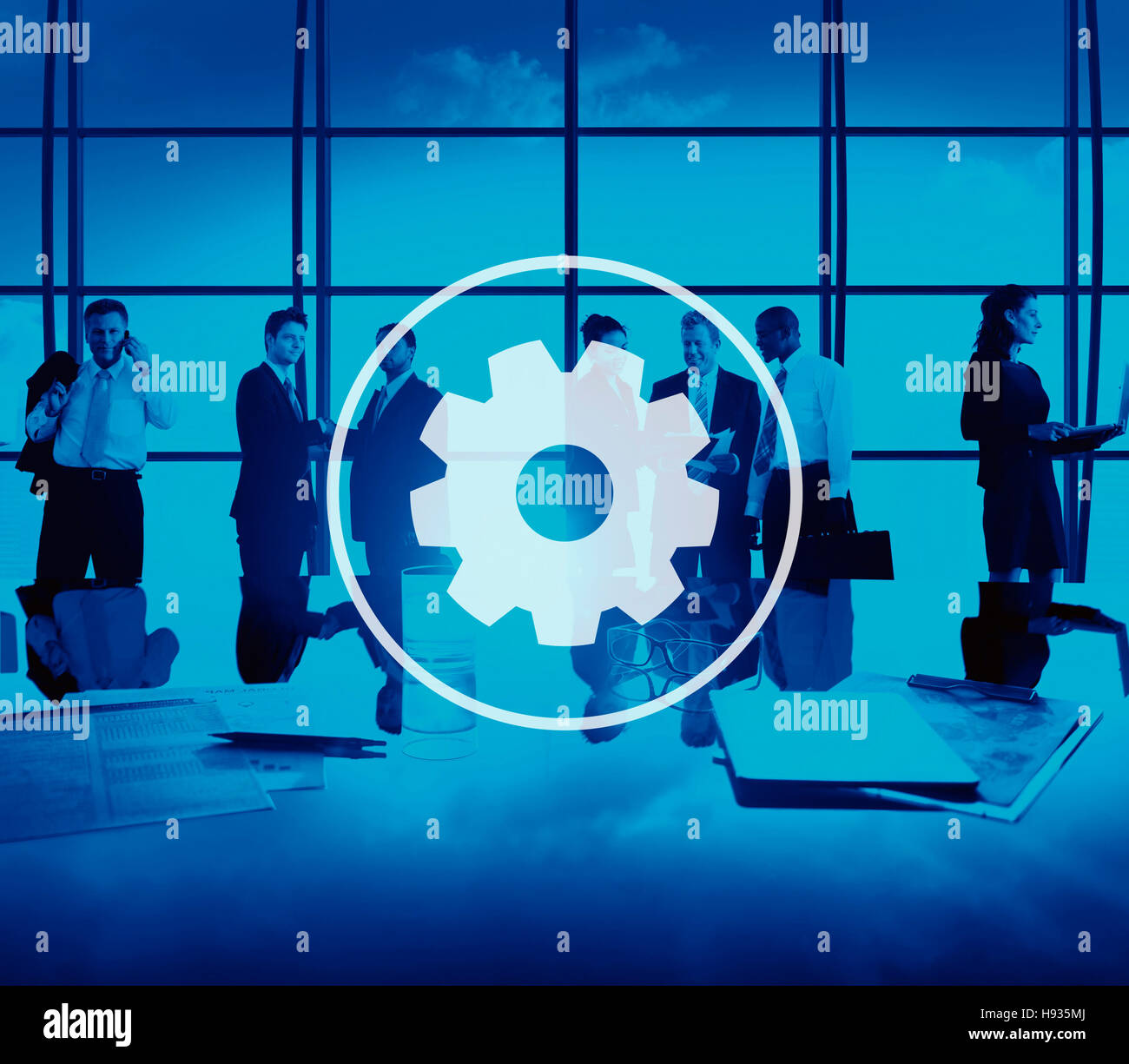 Teamwork Team Collaboration Connection Gear Organisation Stock Photo ...