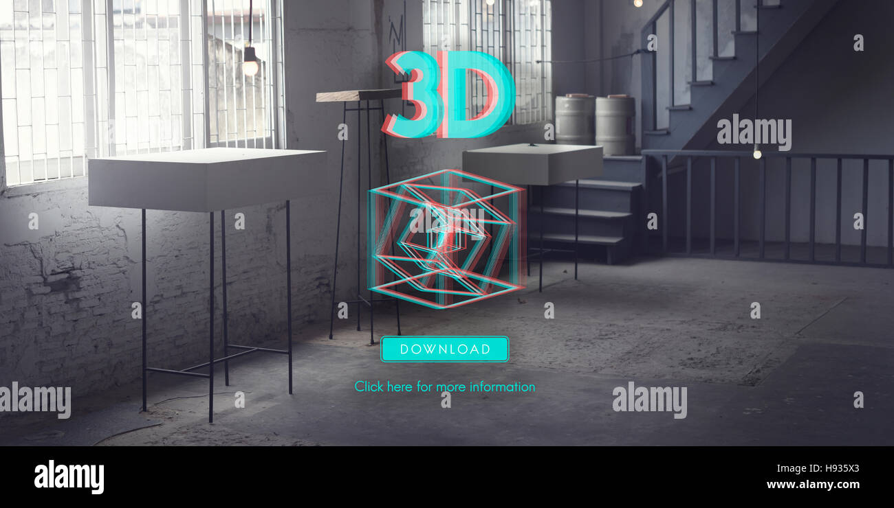 3D Three Dimensional Futuristic Display Modern Concept Stock Photo - Alamy