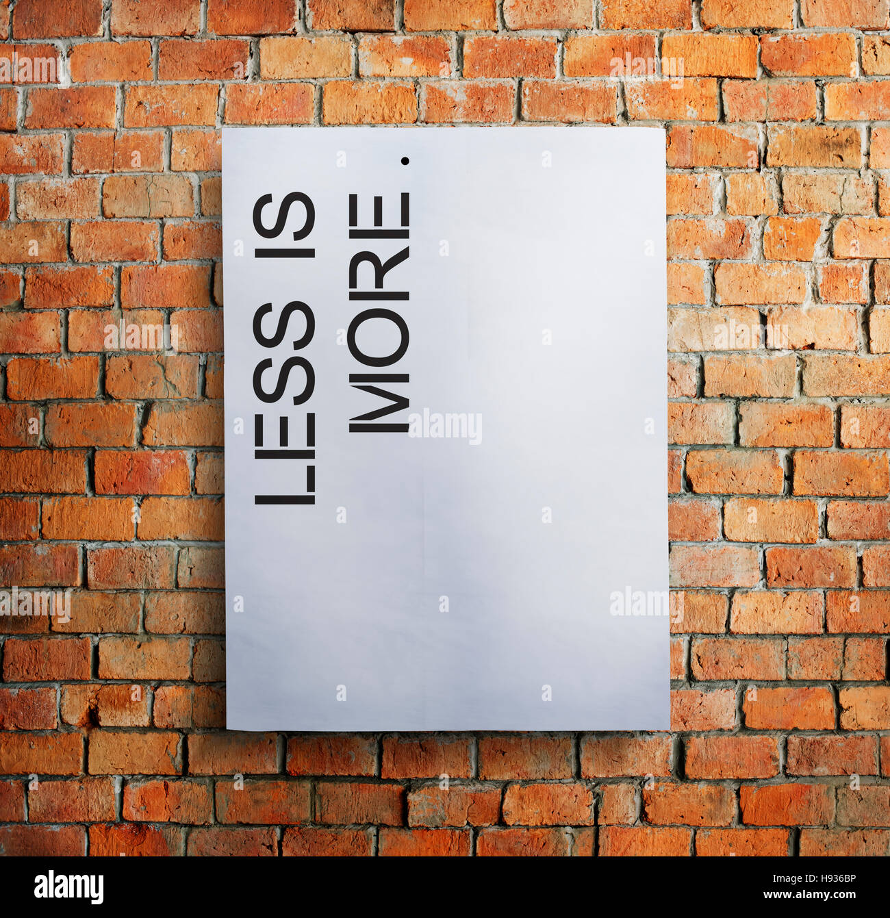 Less is More Minimal Simplicity Easiness Plainness Concept Stock Photo ...